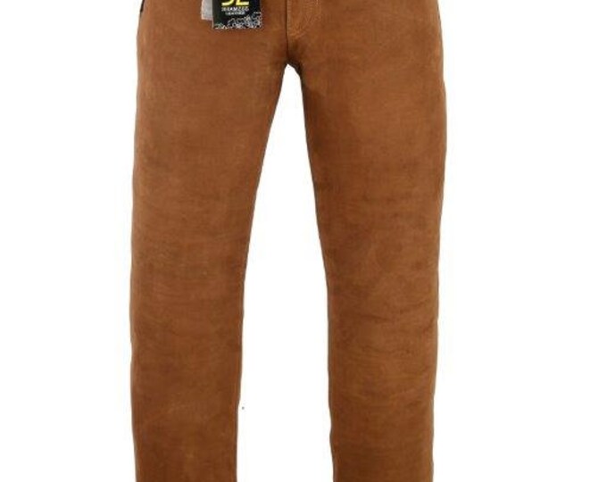 Authentic Conic Colour Nubuk Leather Jeans Nubuck Soft Velvety