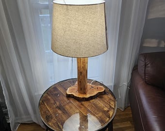 Handcrafted Rustic Cabin/lodge/home Decor Pine Log Lamp With Black ...