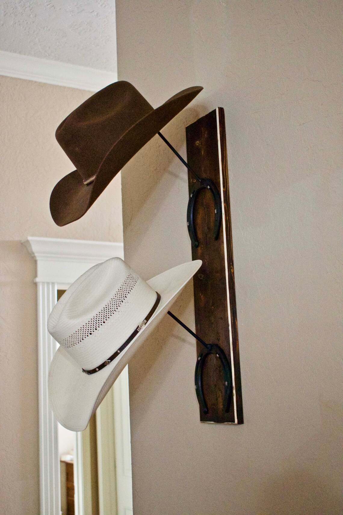 Horseshoe Hat Rack, Hat Organizer, Cowboy Hat Rack, Cowboy Hat Holder ...
