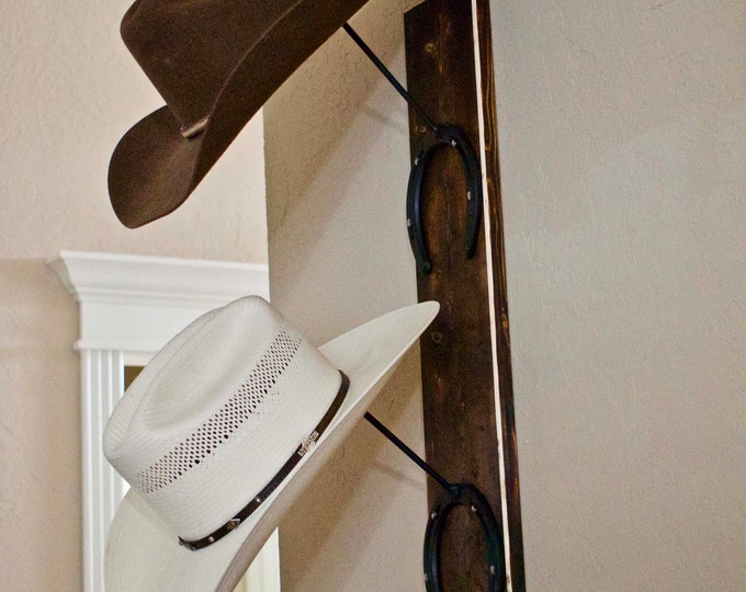 Horseshoe Hat Rack, Hat Organizer, Cowboy Hat Rack, Cowboy Hat Holder ...