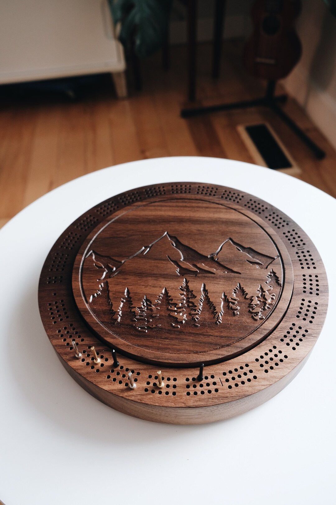 Mountain Cribbage Board, Crib Board, Housewarming Gift, Christmas Gift ...