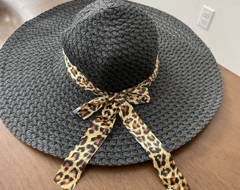 Leopard Straw Hat | Etsy