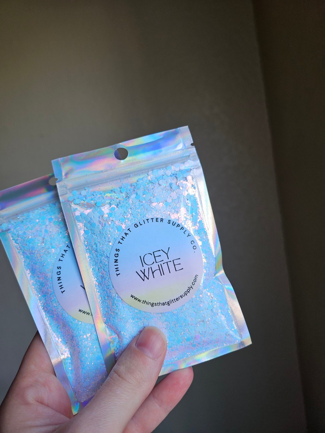 Icey White Chunky Glitter Mix - Etsy