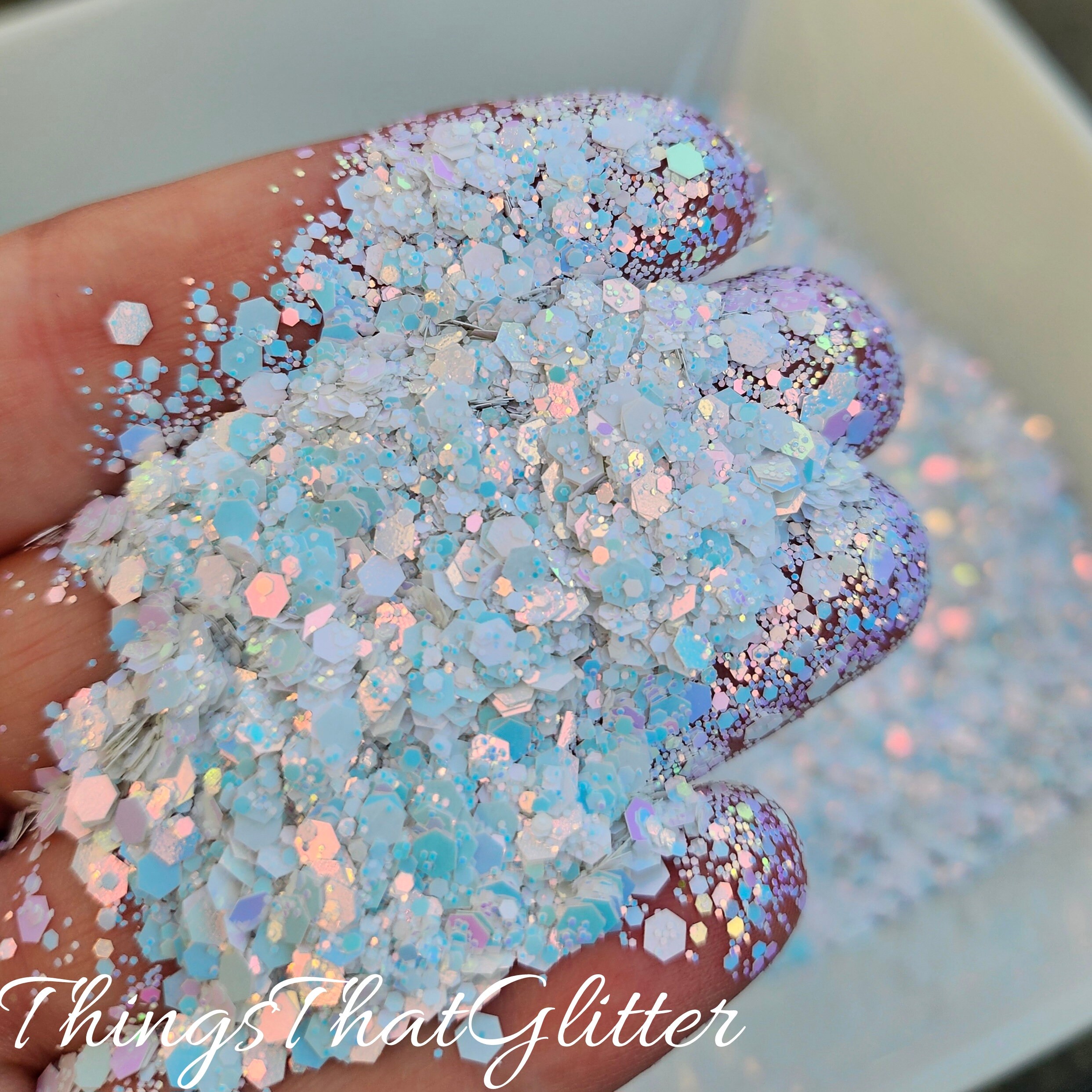 Icey White Chunky Glitter Mix - Etsy