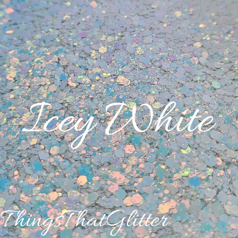 Icey White Chunky Glitter Mix - Etsy
