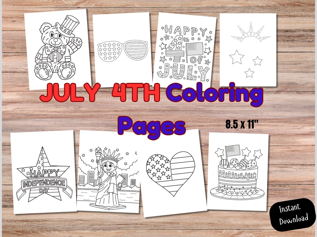 PRINTABLE 4TH OF JULY Coloring Sheets. Kids Coloring Books. Summer ...