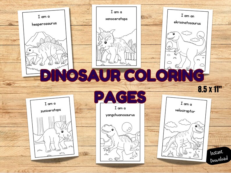 DINOSAUR Coloring Sheets. Kids Coloring Books. Uplifting Quotes ...