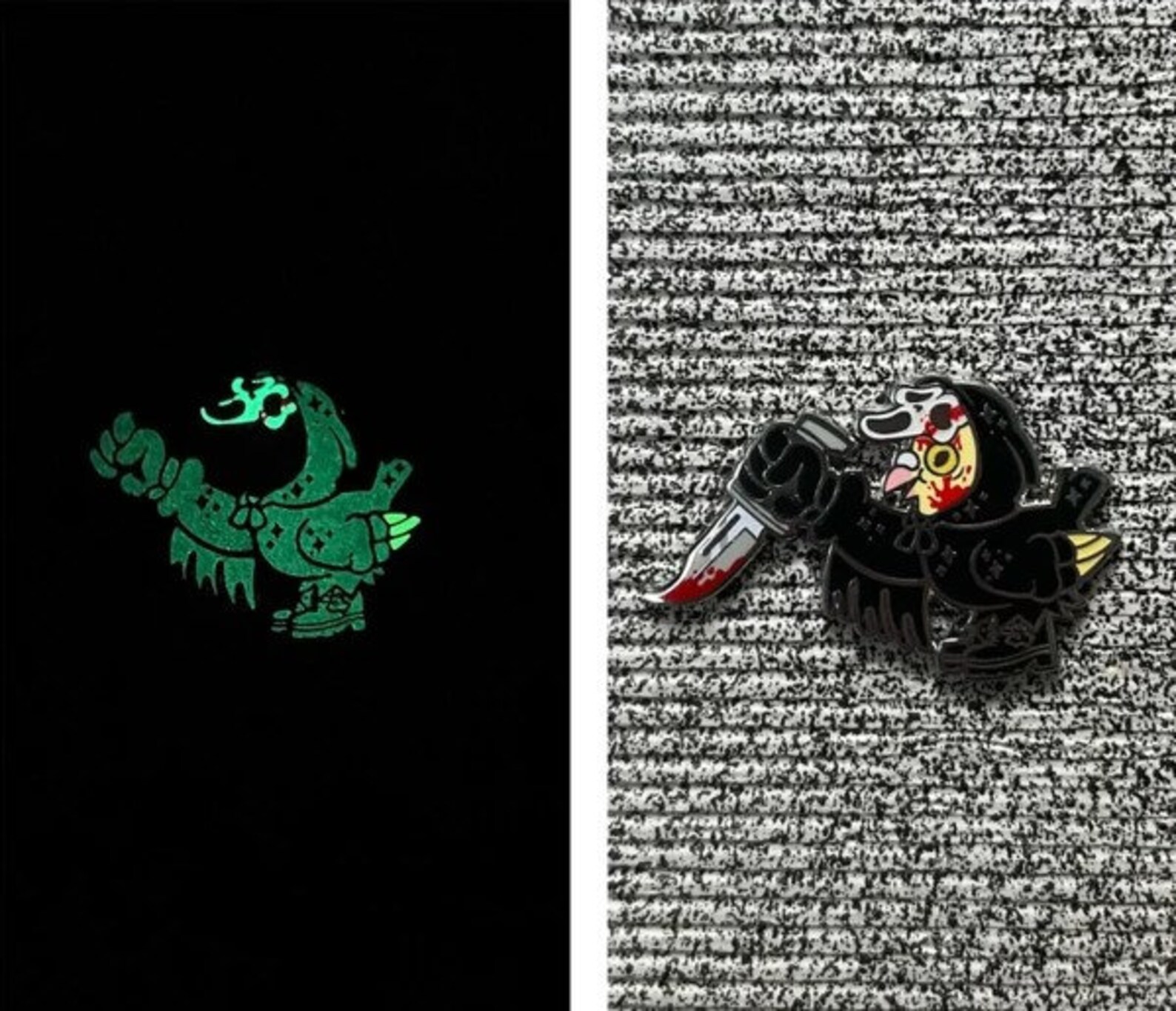 Glow in the Dark Ghostface Pigeon Pin Handmade Hard Enamel Pin Perfect ...