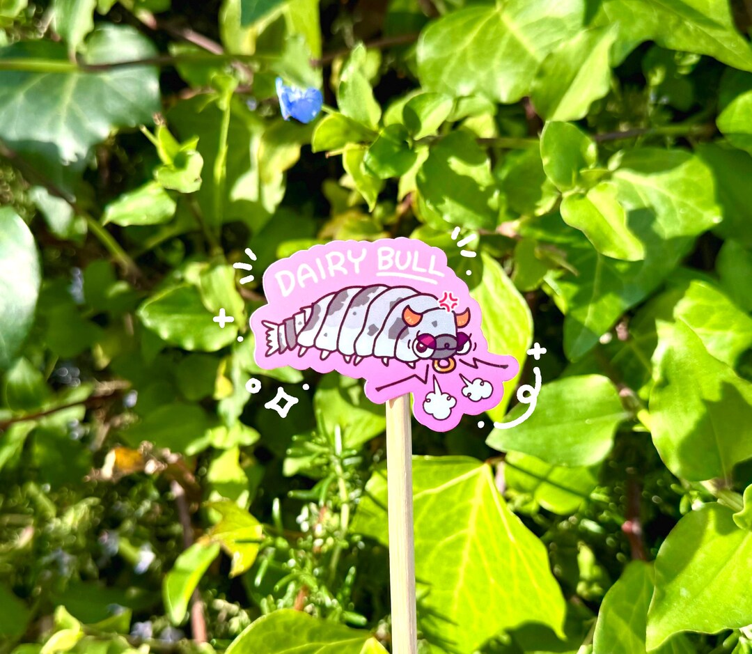 Dairy Bull Isopod Glossy Vinyl Sticker || Angry Bug Roly Poly Pillbug ...