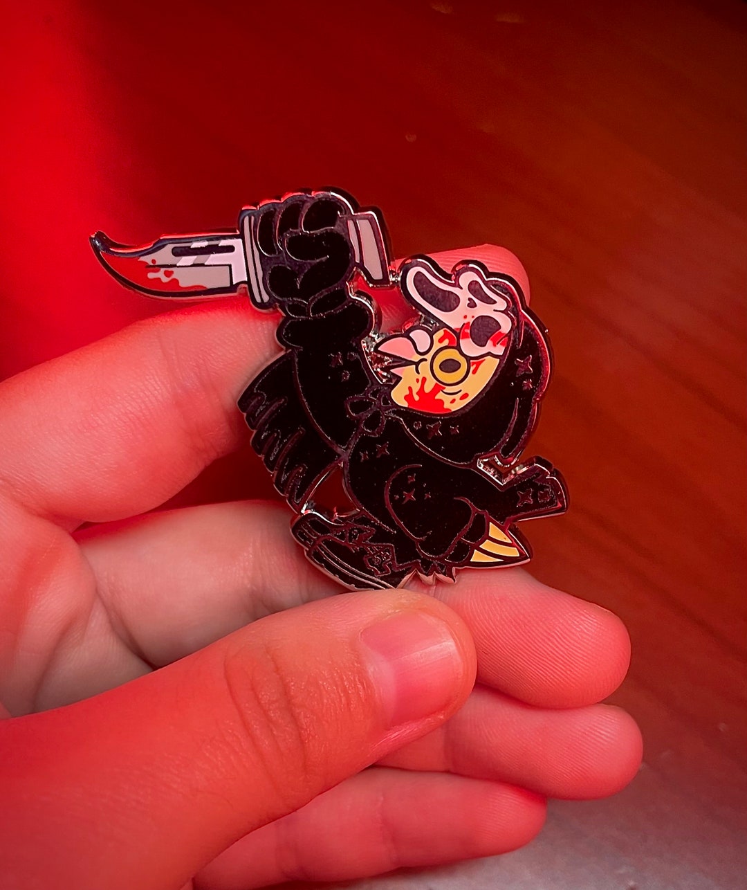 Glow in the Dark Ghostface Pigeon Pin Handmade Hard Enamel Pin Perfect ...