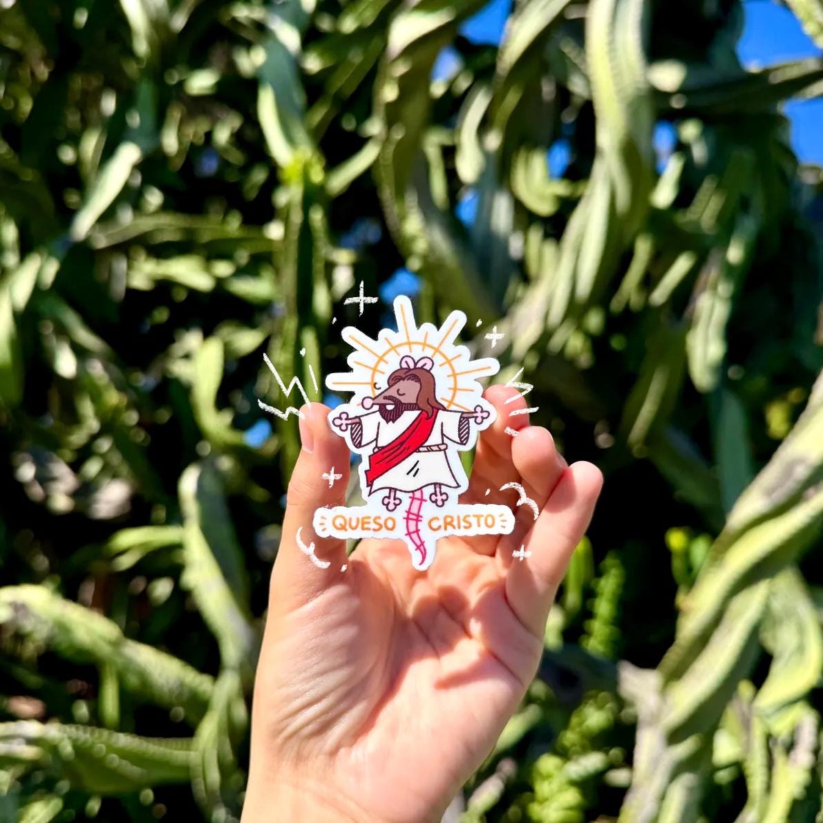 Cheesus Christ Vinyl Sticker: Funny Rat Meme - English/spanish - Etsy