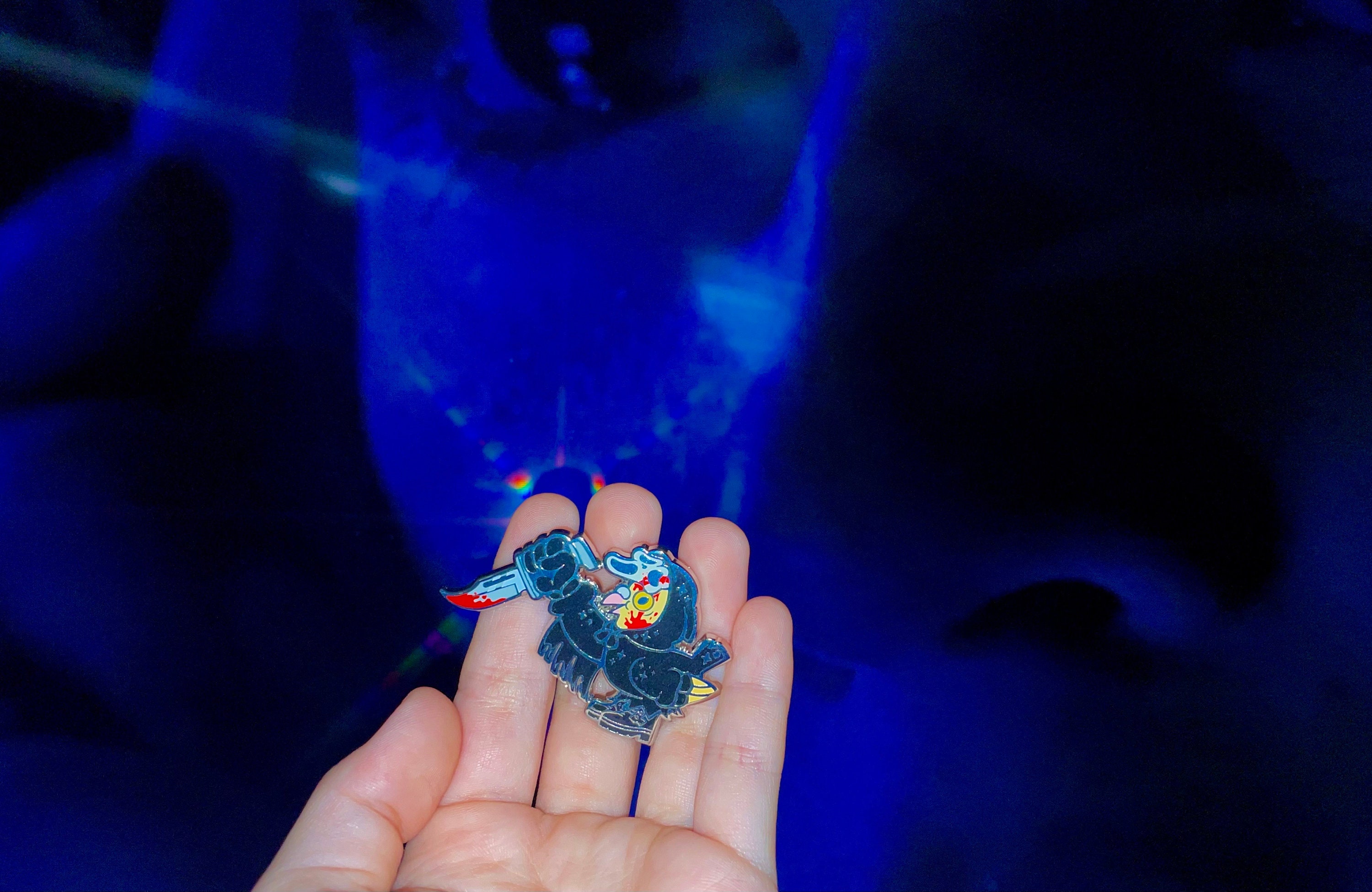 Glow in the Dark Ghostface Pigeon Pin Handmade Hard Enamel Pin Perfect ...