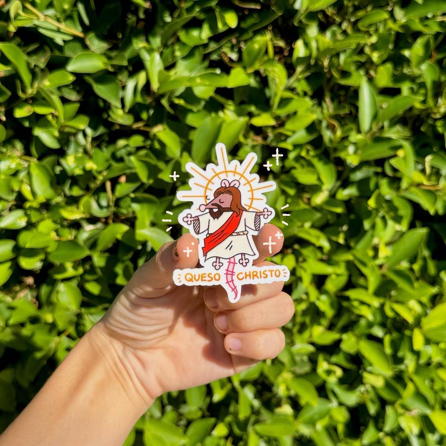 Cheesus Christ Vinyl Sticker: Funny Rat Meme - English/spanish - Etsy