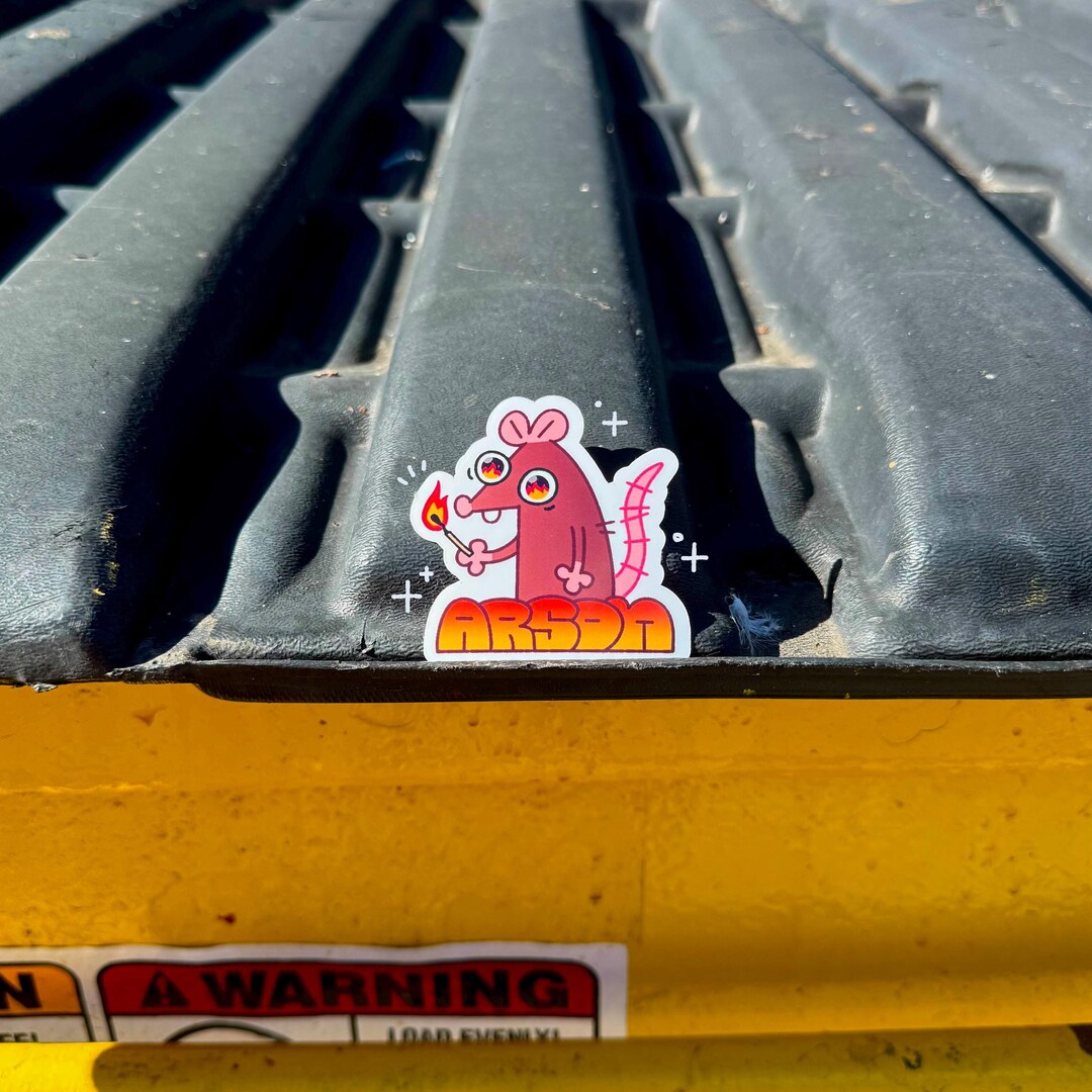 Arson Rat Sticker || Glossy Vinyl Laminated Funny Lil Pyromaniac Rat ...