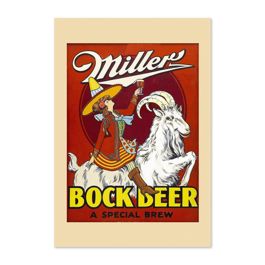 Miller - Bock Beer A Special Brew! 1930s Vintage Style Bar Poster ...