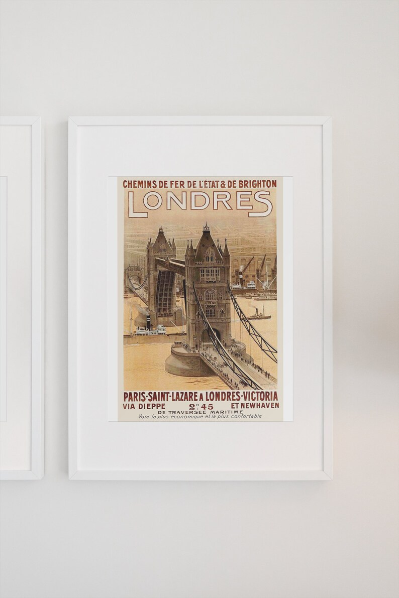 1920s London England Classic Paris to London Travel Poster | Classic ...