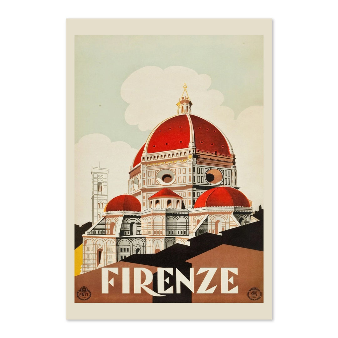 1930s Firenze Florence Italy Duomo Vintage Style Italian Travel Poster ...