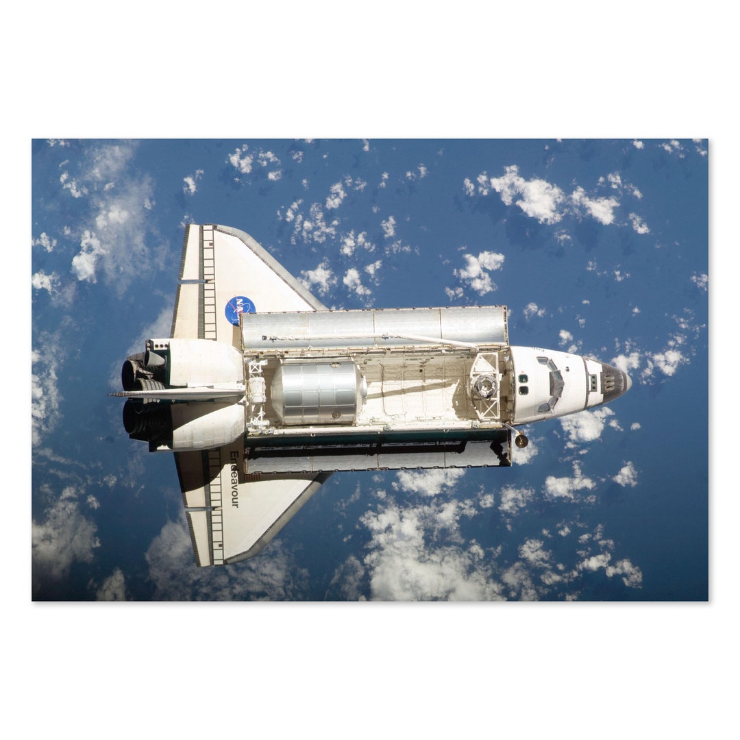 Endeavour in Orbit - NASA Space Shuttle Photo Poster - Space Mission ...