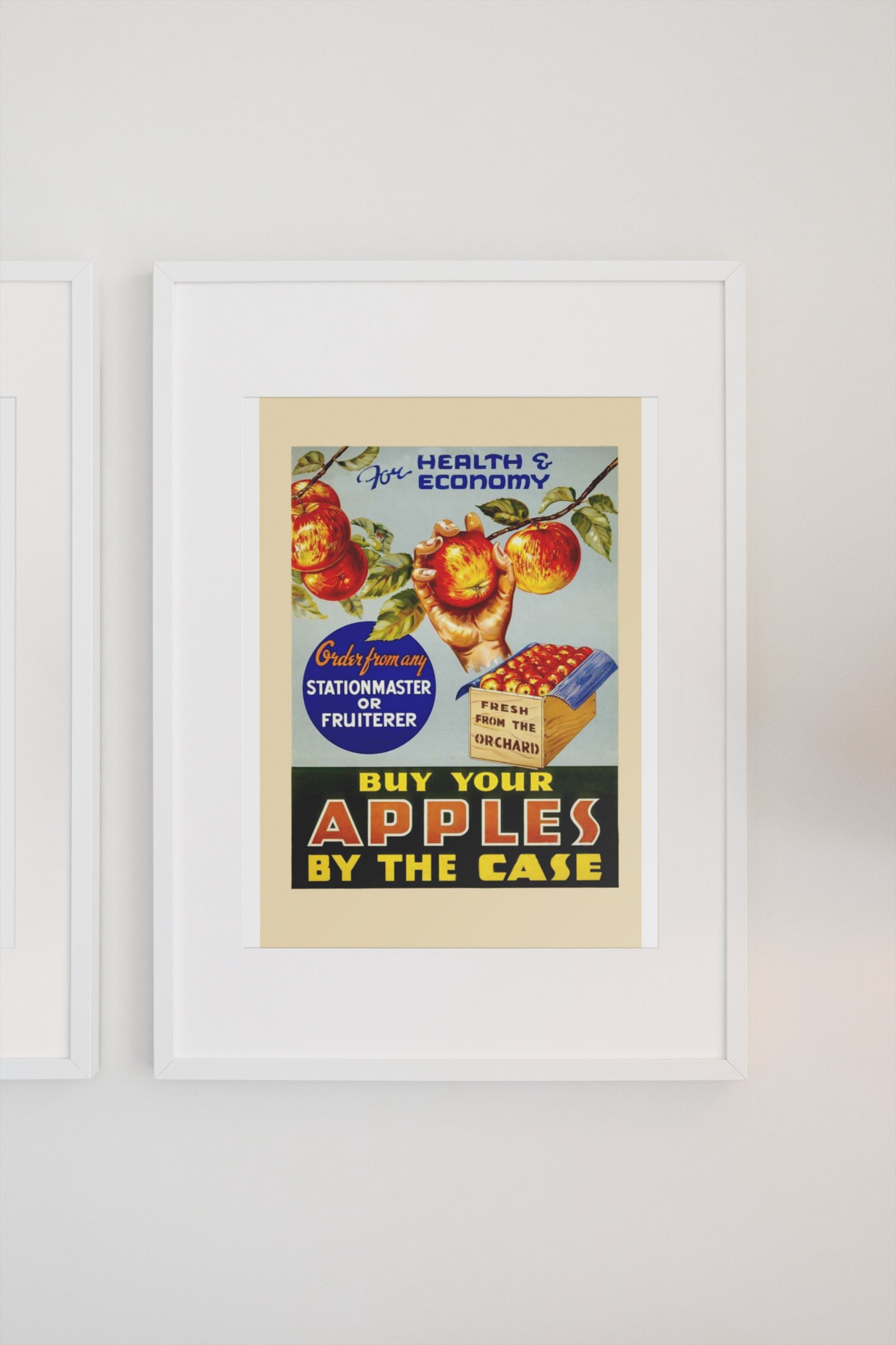 1935 Buy Apples for Health Vintage Style Food Advertising Poster ...