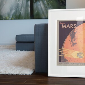 Explore Mars Retro Style Mars Exploration NASA Travel Poster - Space ...