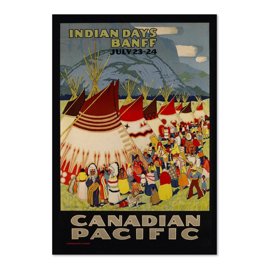 1925 Canadian Pacific Banff Indian Days Vintage Style Travel Poster ...