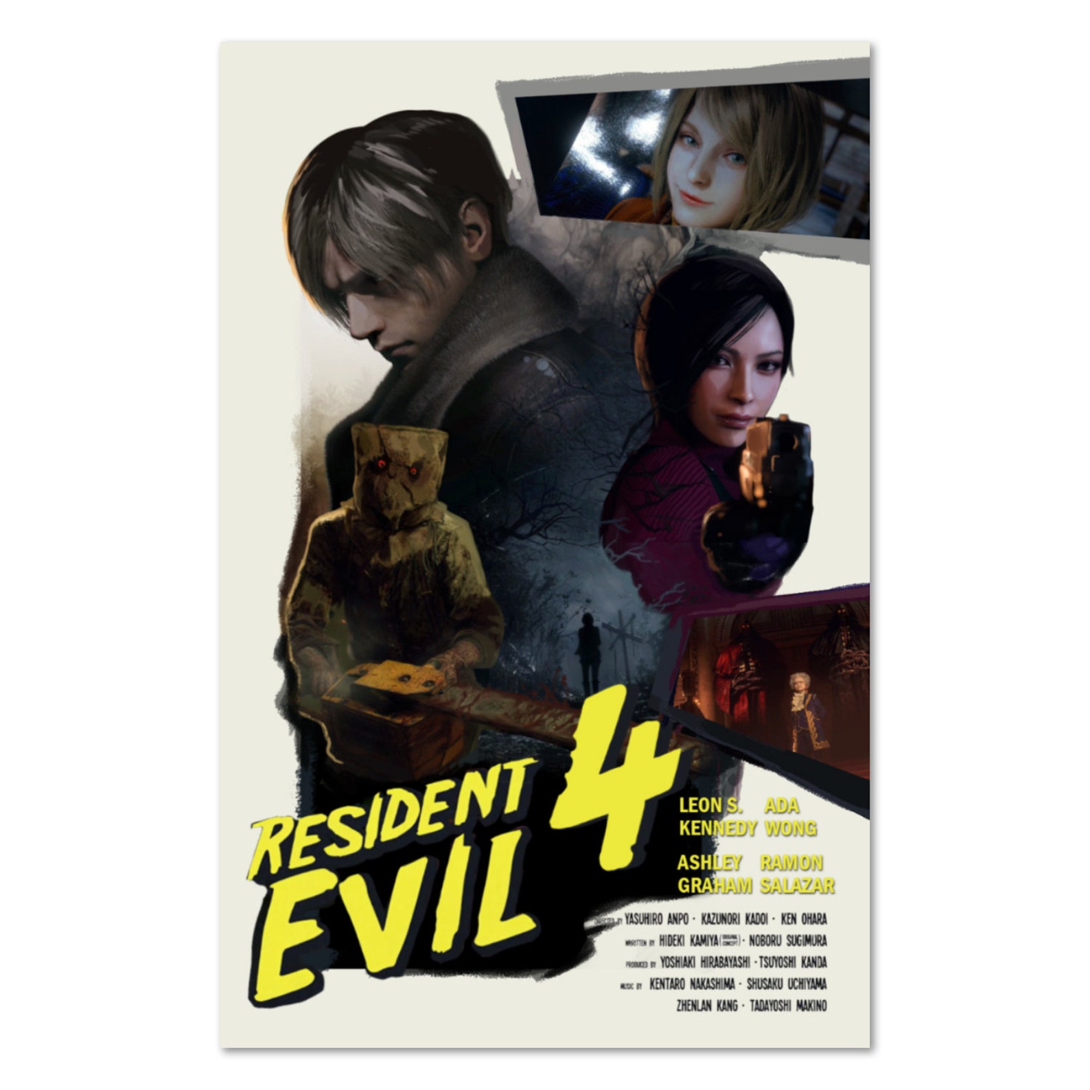 Resident Evil 4 Remake Poster | Retro Movie Style Art | High Quality ...