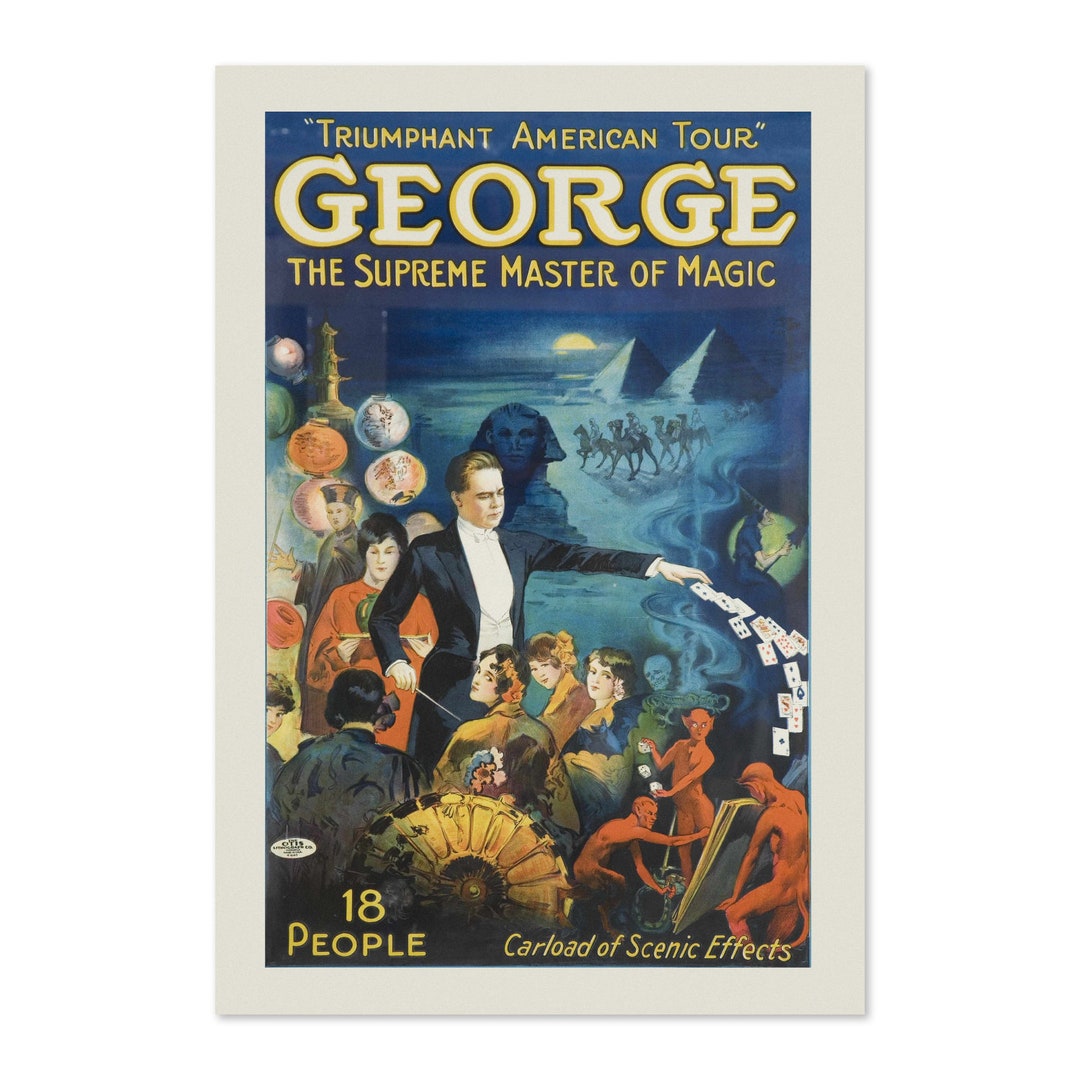 1925 George American Tour Vintage Style Magician Poster | Classic Magic ...