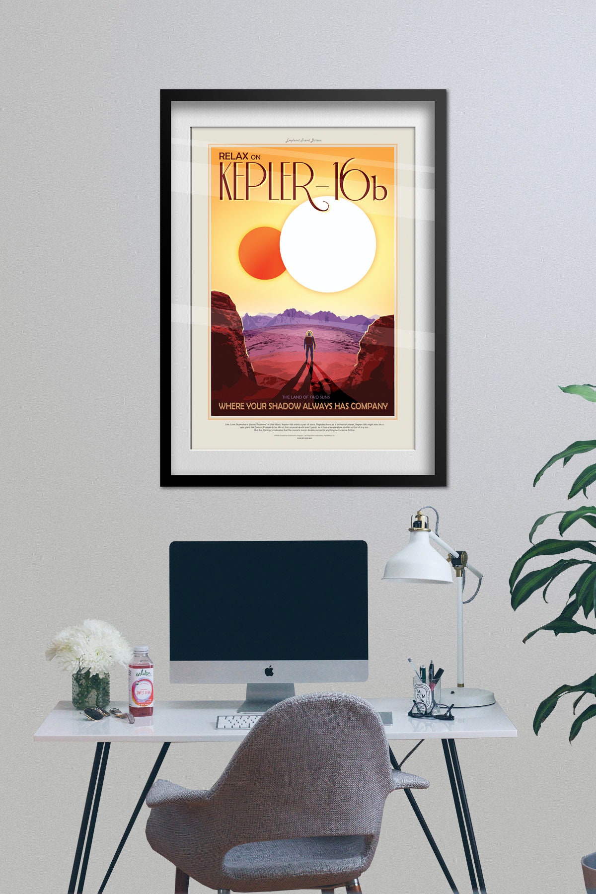 Nasa Space Poster, Retro Wall Art, Space Travel Poster - Kepler 16B ...