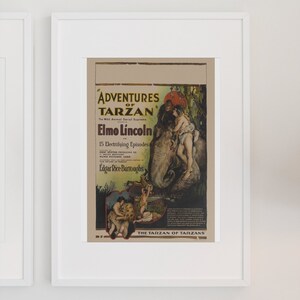 1921 Adventures of Tarzan Vintage Style Movie Poster Elmo Lincoln ...