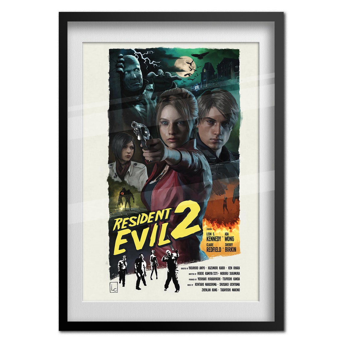 Resident Evil 2 Remake Poster Retro Movie Art Style High | Etsy
