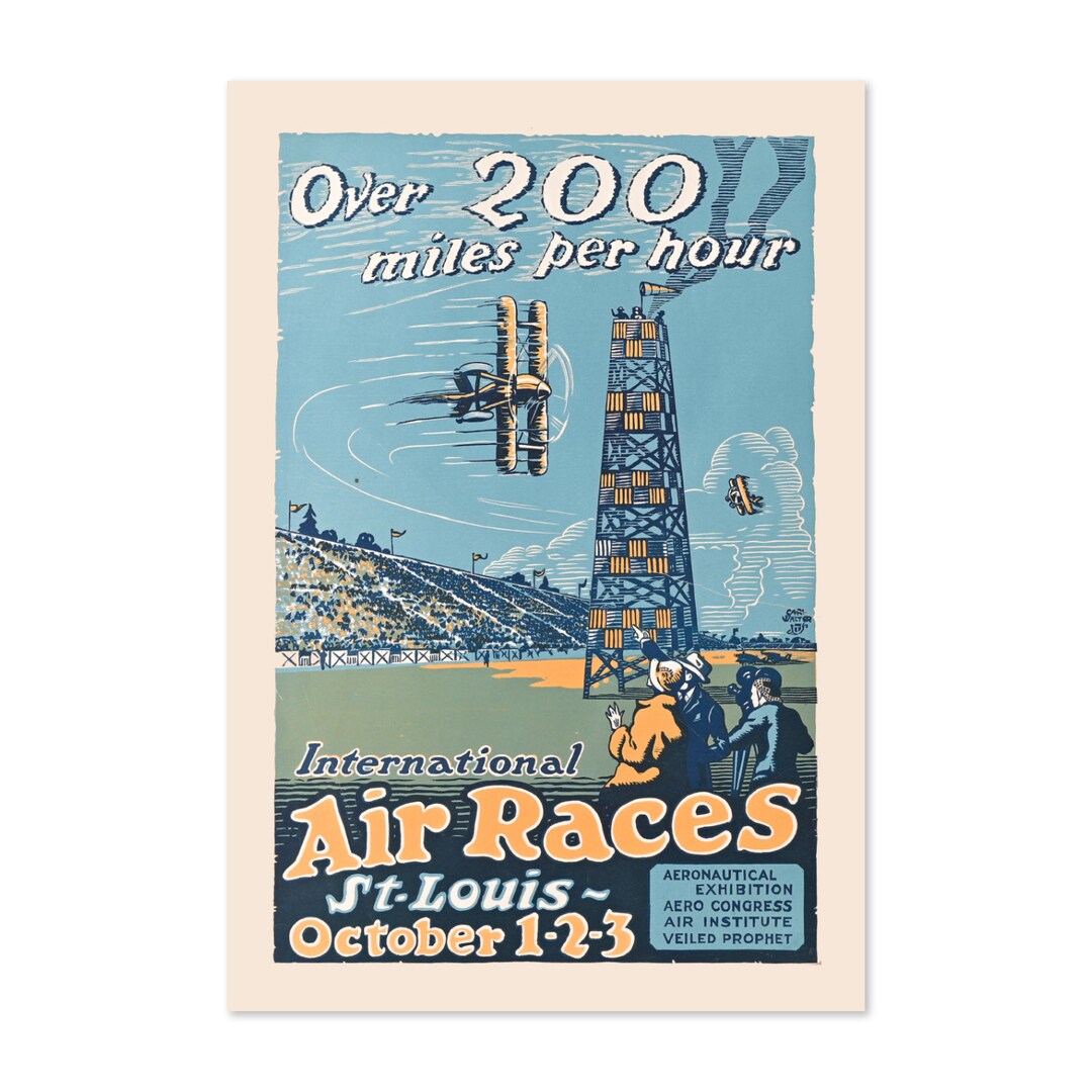 1923 St. Louis Air Races Vintage Style Aviation Poster | Classic ...