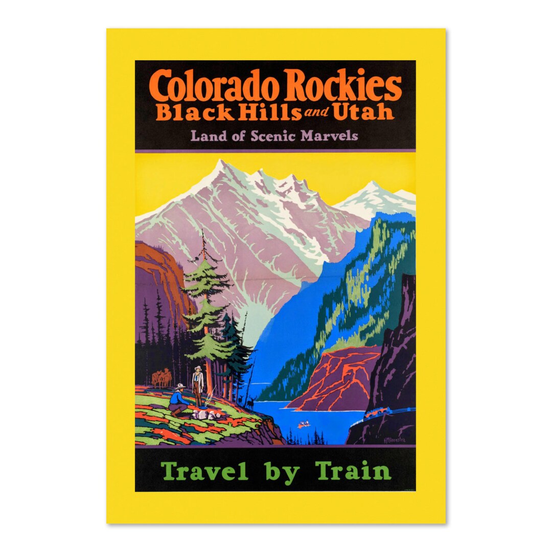 Colorado Rockies - Black Hills and Utah 1920s Vintage Travel Poster ...