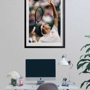 Roger Federer Poster | Tennis Motivational Art | Inspirational Quote ...