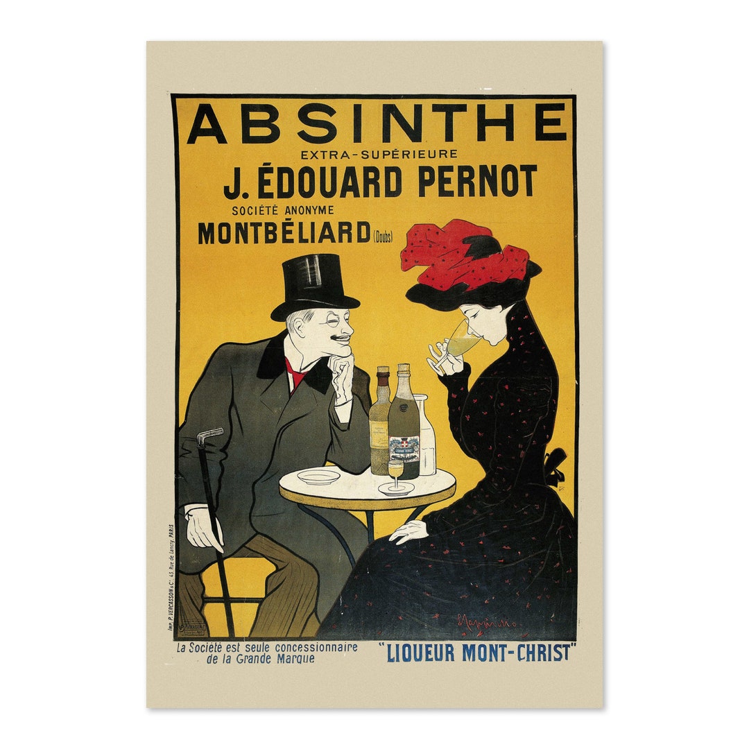 1905 Absinthe Table Vintage Alcohol Advertising Poster | Classic ...
