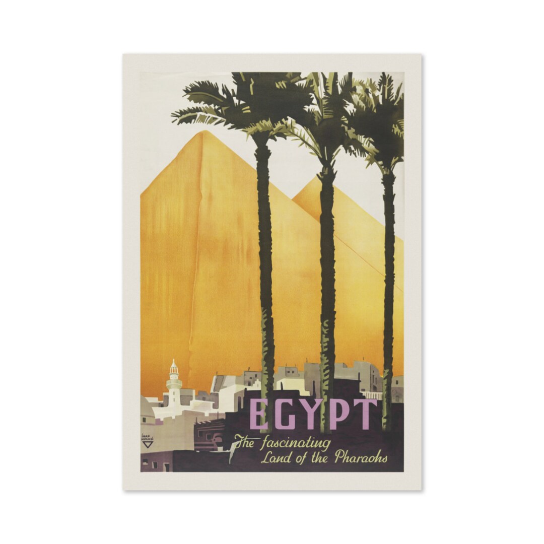 1930s “egypt - Fascinating Pyramids” Vintage Style Travel Poster ...