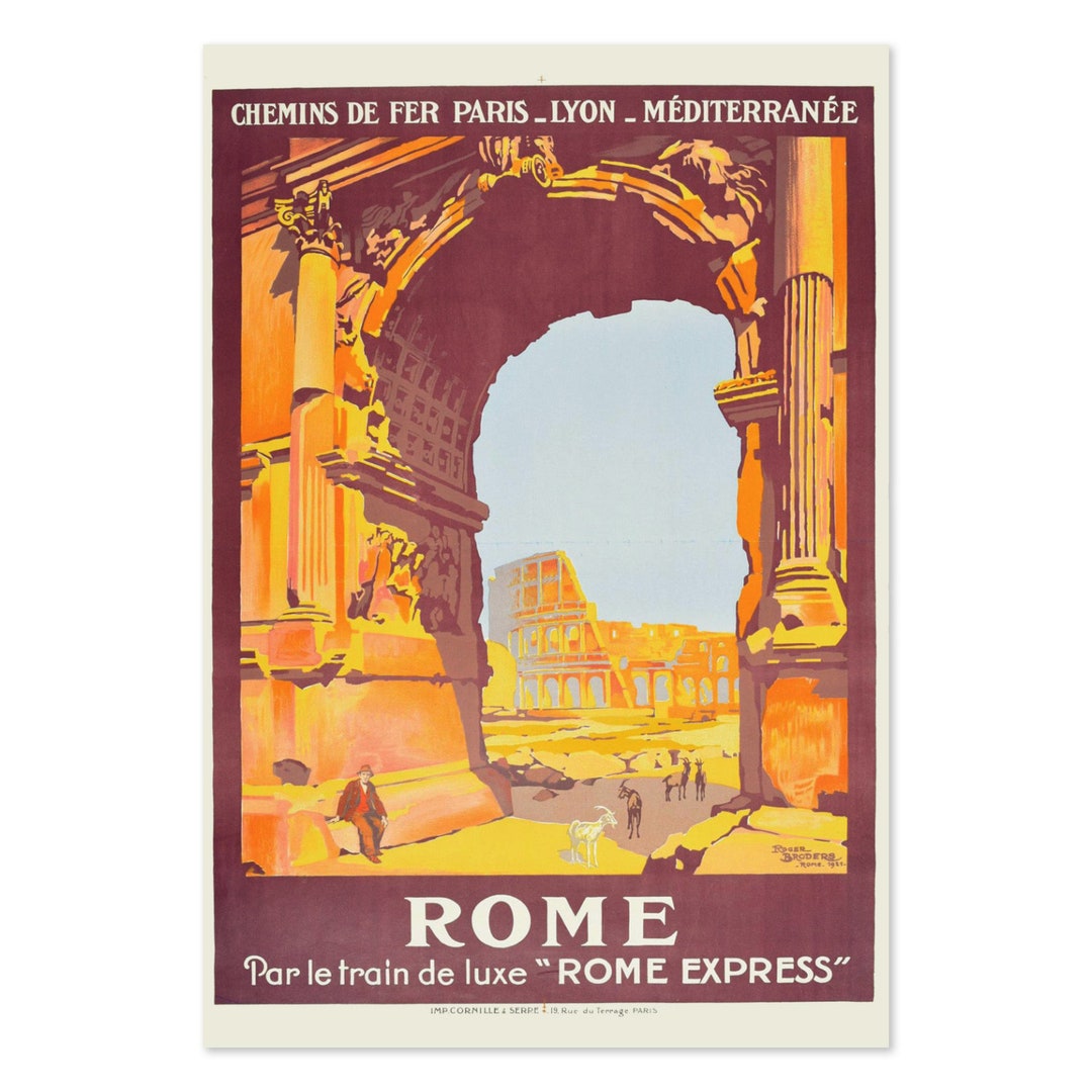 1920s Arch of Titus Rome - Vintage Style Italian Travel Poster ...