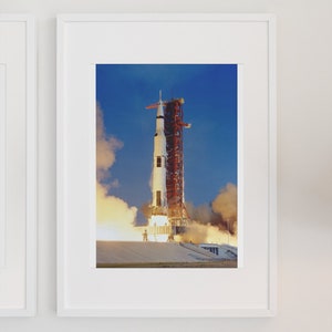 Apollo 11 Saturn V Rocket Launch Historic Moon Landing Poster - Space ...
