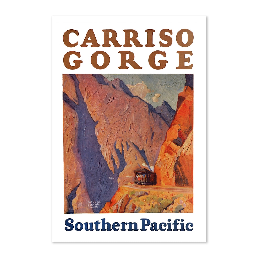 1929 Carriso Gorge California Vintage Style Southern Pacific Travel ...