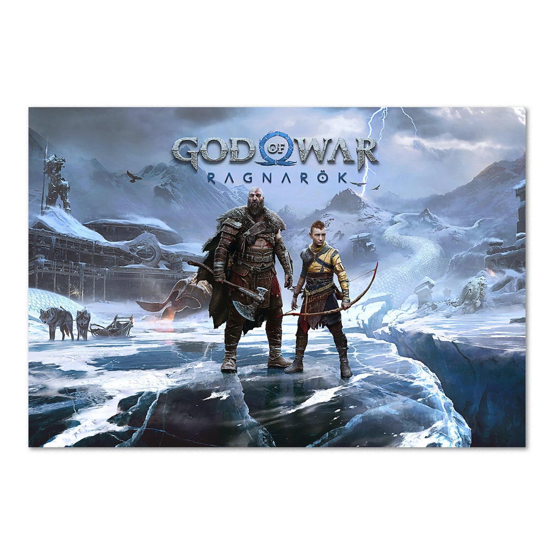 God of War Ragnarök Game Poster | Official Key Art Kratos and Atreus ...