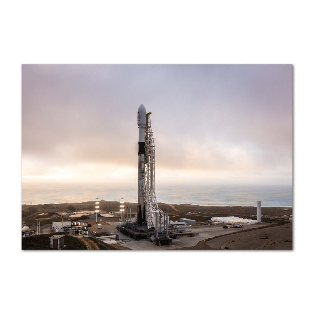 Space X Poster - Falcon 9 Ready for Launch - Space Mission - High ...