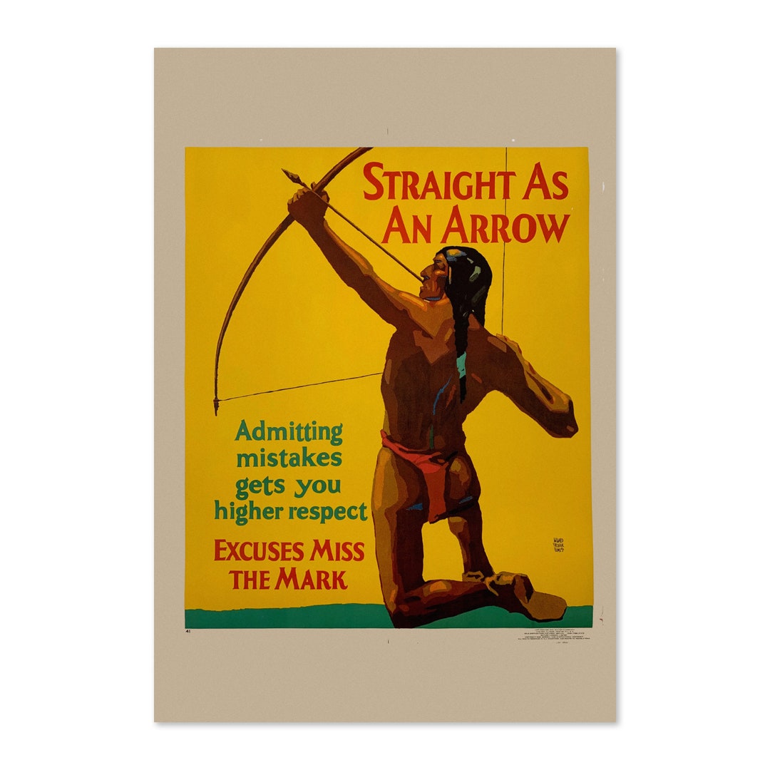 Straight as an Arrow - 1920s Mather Business Motivational Poster ...