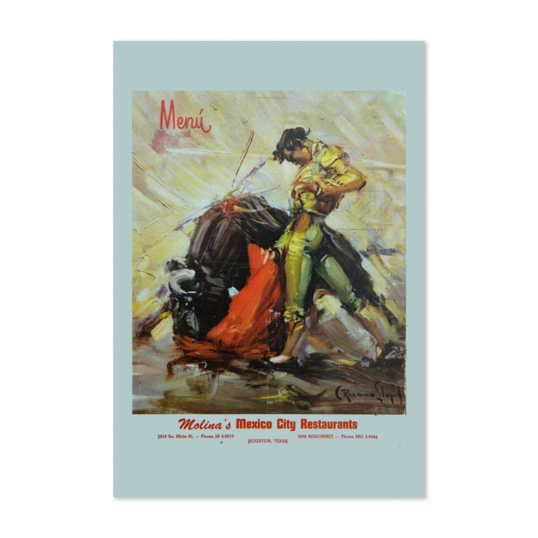 1940s Mexican Bullfighter Classicvintage Style Travel Poster | Classic ...