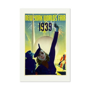 1939 New York World's Fair Trylon and Perisphere Vintage Travel Poster ...