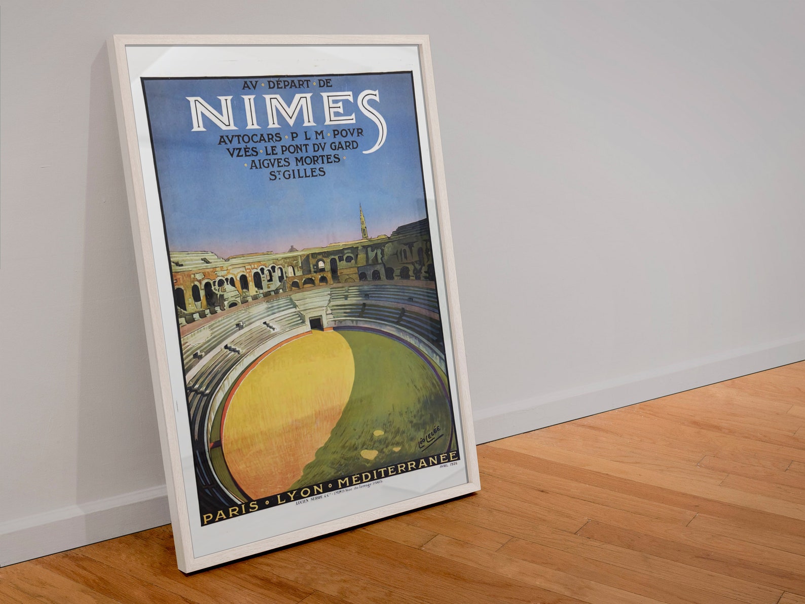 1926 Nimes France Amphitheater - Vintage Style Travel Poster | Classic ...