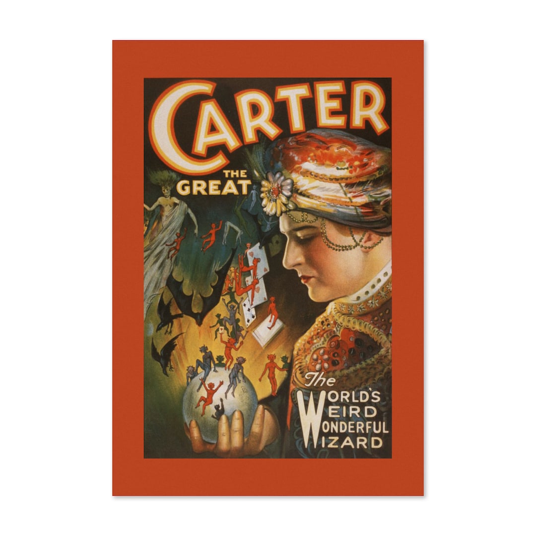 Carter the Great 1920s Classic Vintage Style Magician Poster | Classic ...