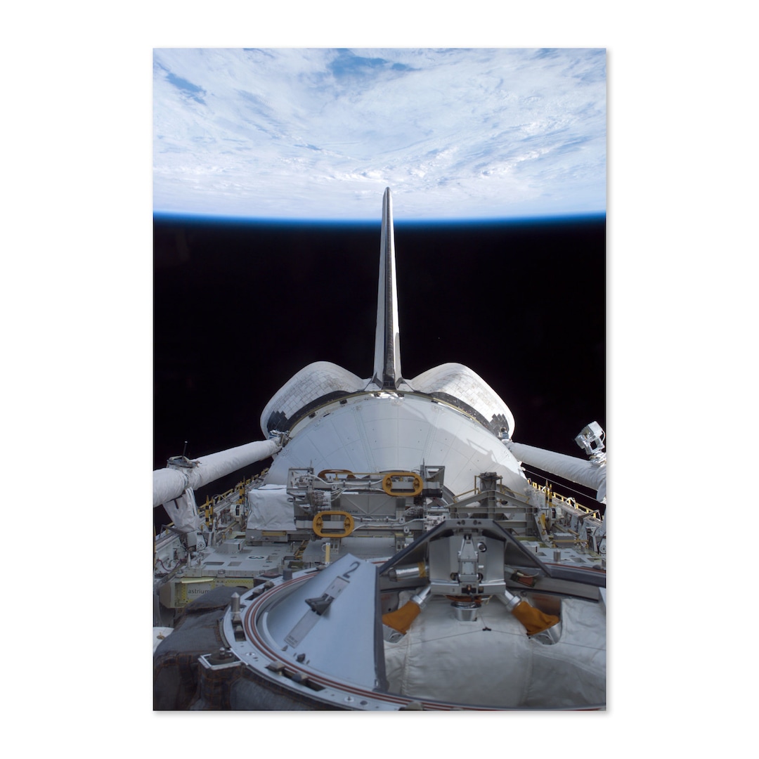 NASA STS-123 Space Shuttle Leaving the ISS Poster - Space Mission ...