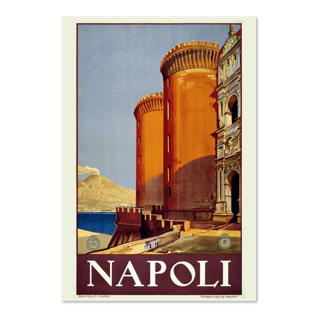 Naples Italy Vintage Style 1920s Italian Travel Poster | Classic ...