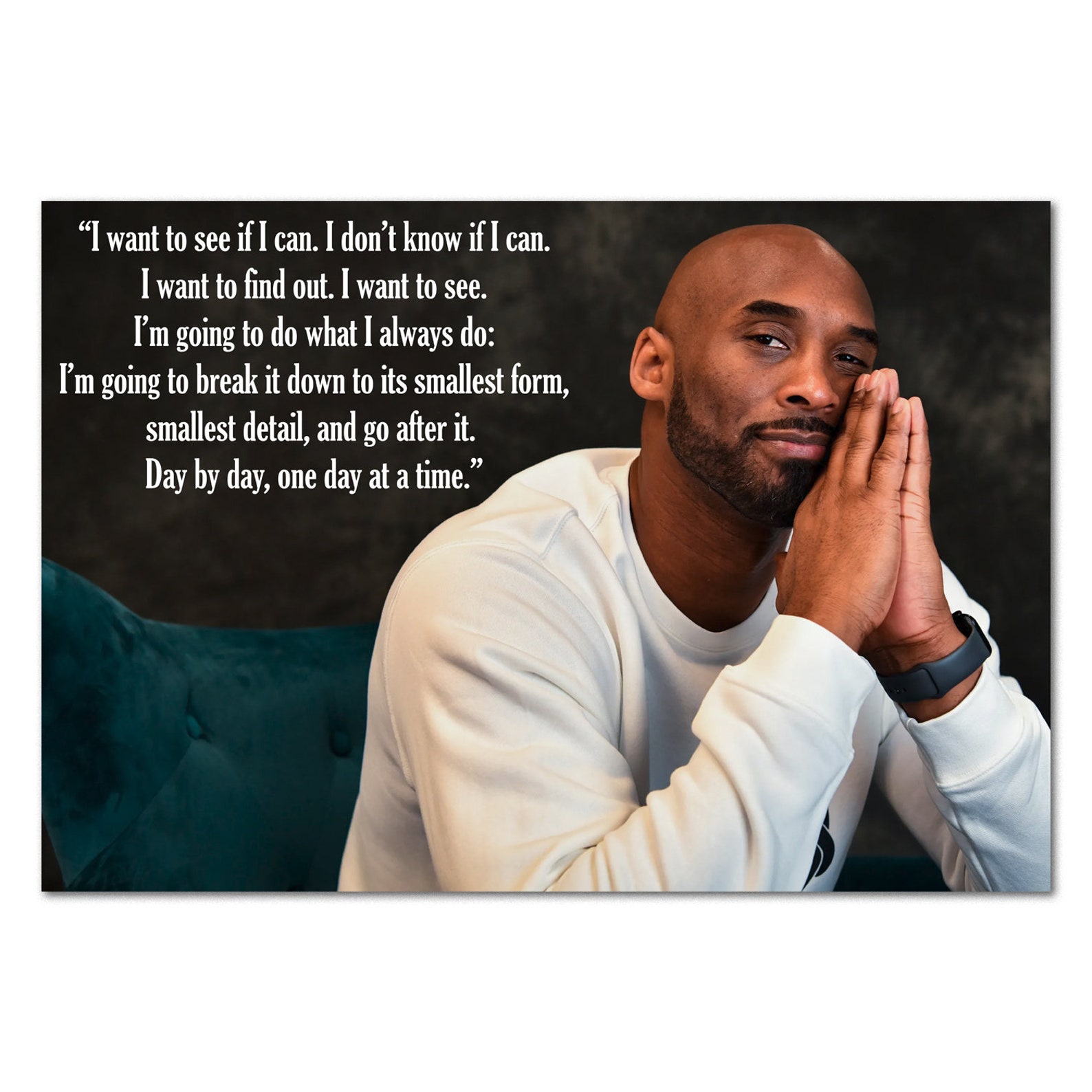 Kobe Bryant Poster Inspirational Wall Art 03 | Mamba Mentality Quote ...