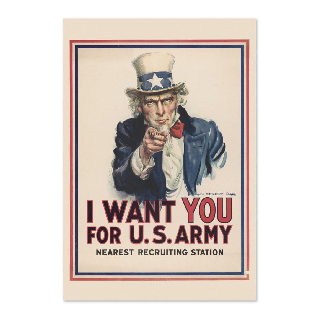 Uncle Sam I Want You 1917 World War I Recruiting Poster | Classic World ...