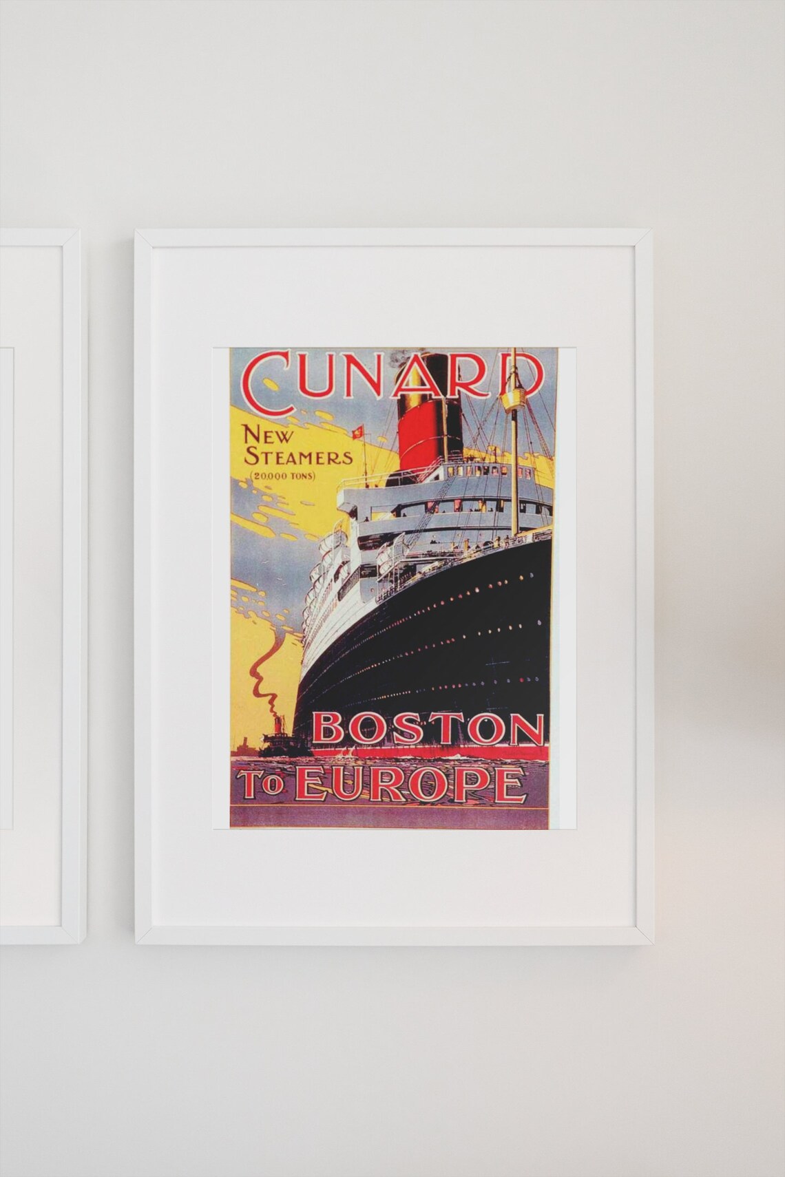 1922 Cunard Steamer Travel Poster - Boston to Europe | Classic ...